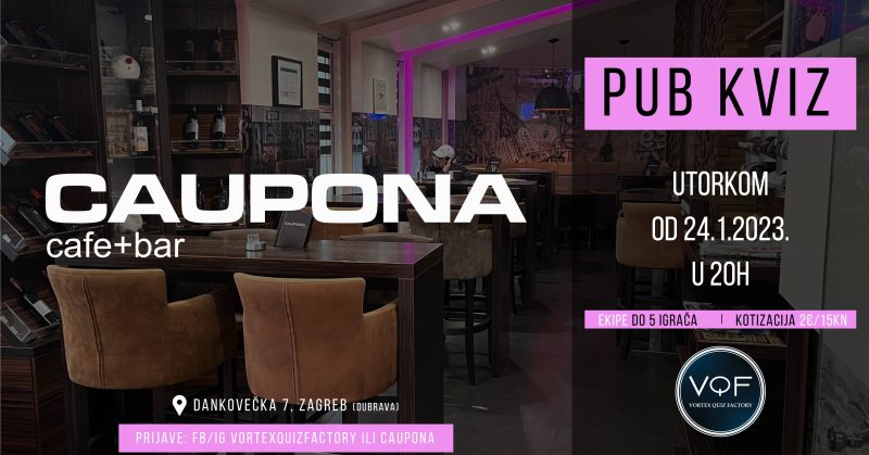Caupona pub kviz – Vortex Quiz Factory